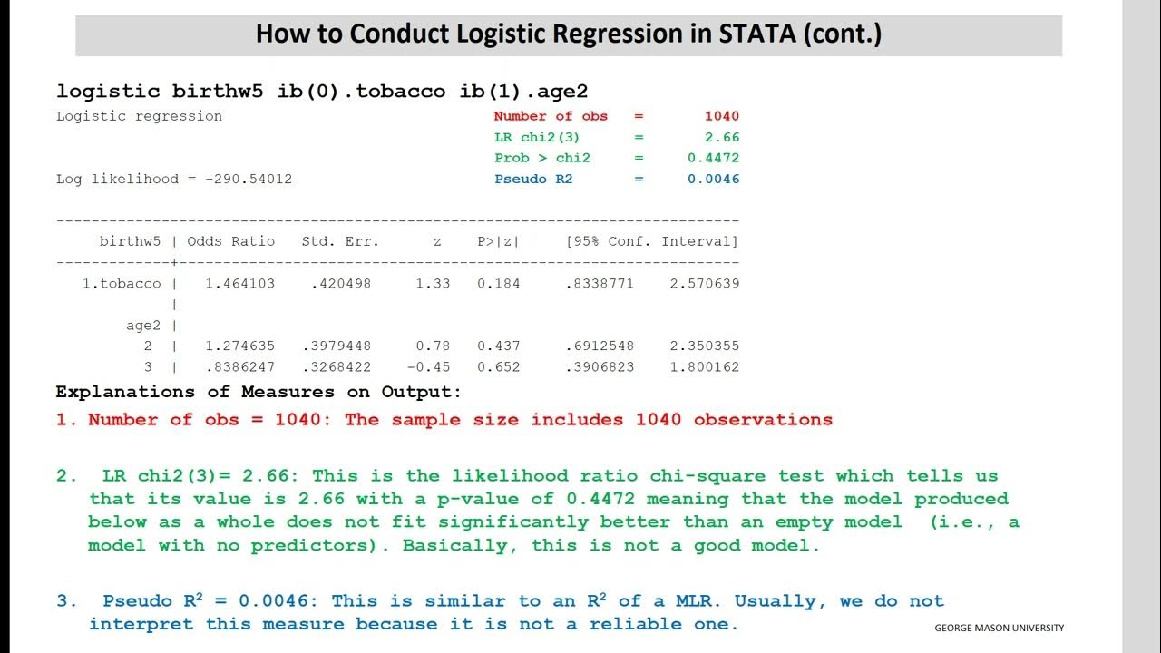 Logitic Regression in STATA - YouTube