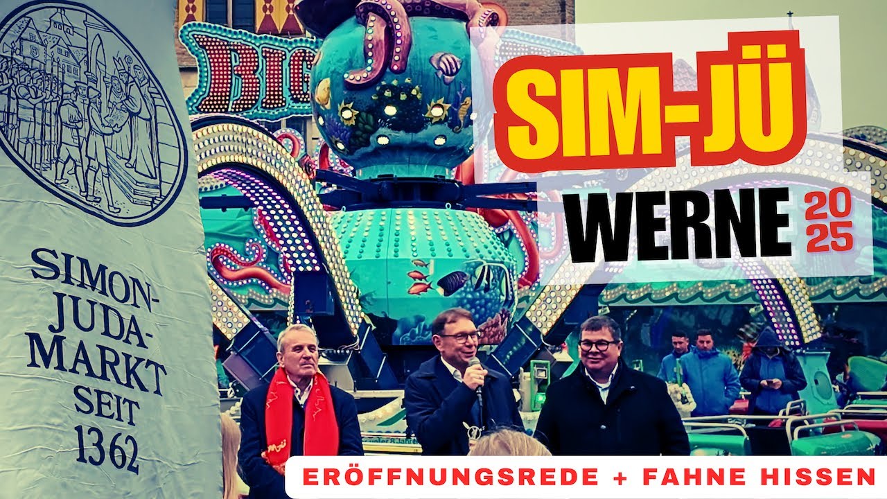 📣🎤 Eröffnung der Sim-Jü Kirmes in Werne 2025 + Fahne hissen ⭐ Simon ...