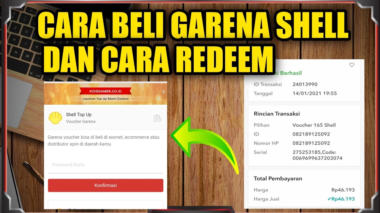CARA BELI GARENA SHELL DI APLIKASI ORDER KUOTA & CARA REDEEM LEWAT KIOS ...