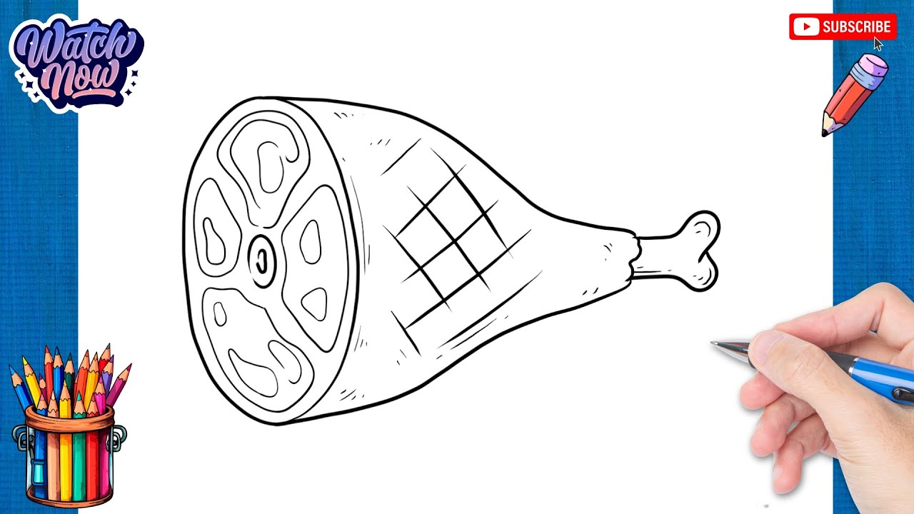 How to draw Ham - Foods Drawing - YouTube