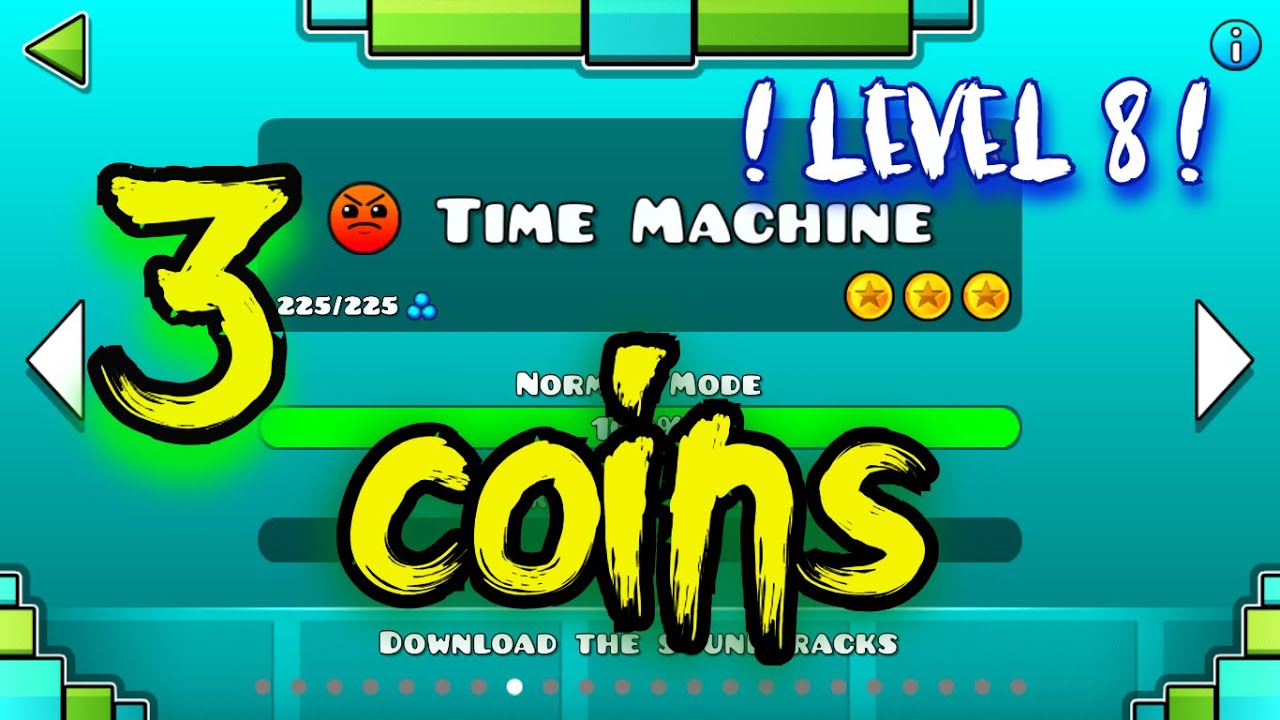 TIME MACHINE Como conseguir las 3 monedas ? - Level 7👌- GEOMETRY DASH ...