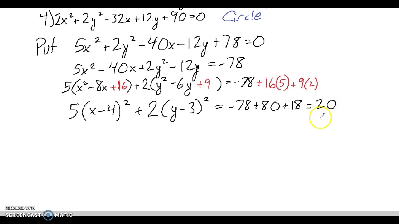 Conic Sections in General Form - YouTube