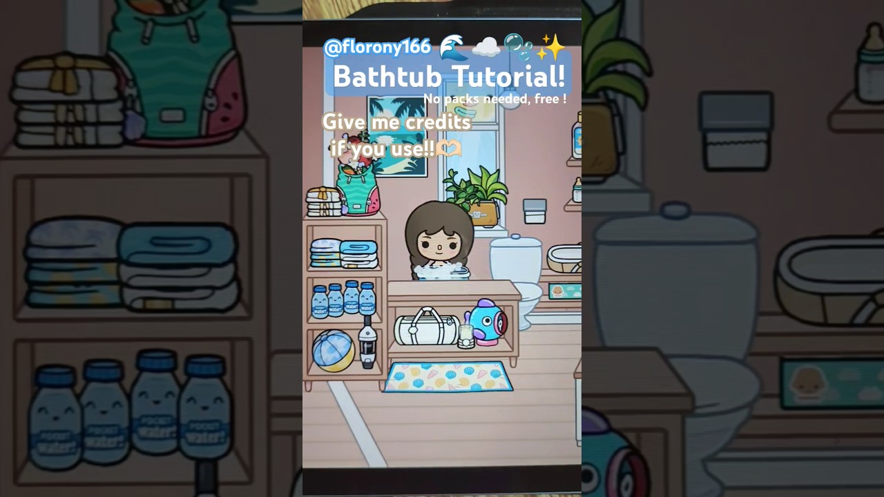 Free Bathtub Tutorial! 🌊☁️🫧 🤍 my idea 🫶🏻#tocaboca - YouTube