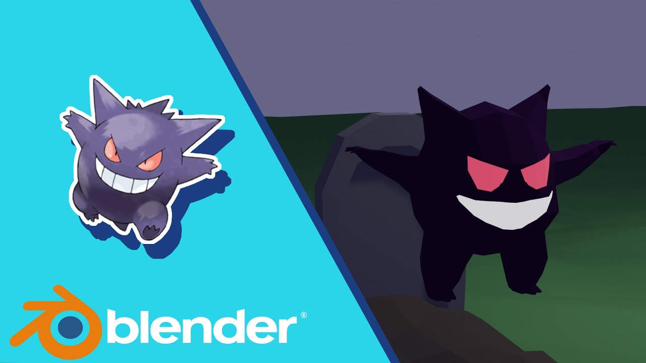 Low Poly Gengar! (Blender Timelapse) - YouTube