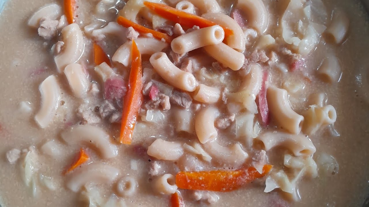 Sopas | Pork macaroni soup - YouTube