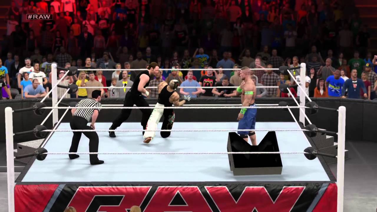 WWE John Cena vs. Dean Ambrose vs. Rey Mysterio - YouTube