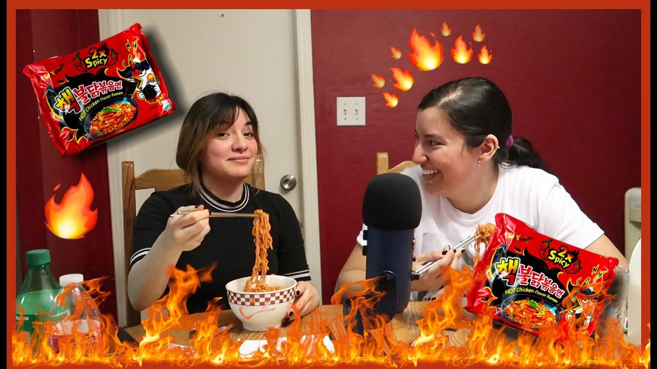 FIRE NOODLE CHALLENGE (2X) - YouTube