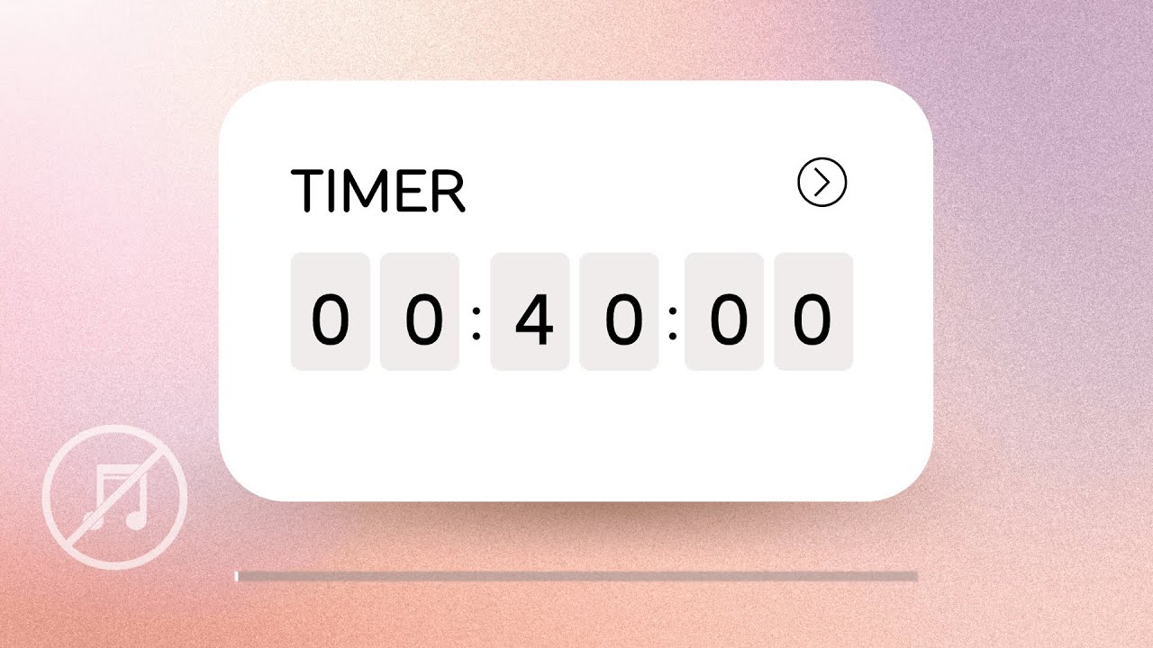 40 Minute Aesthetic Timer | Stay Focused | No Distraction Pastel ...