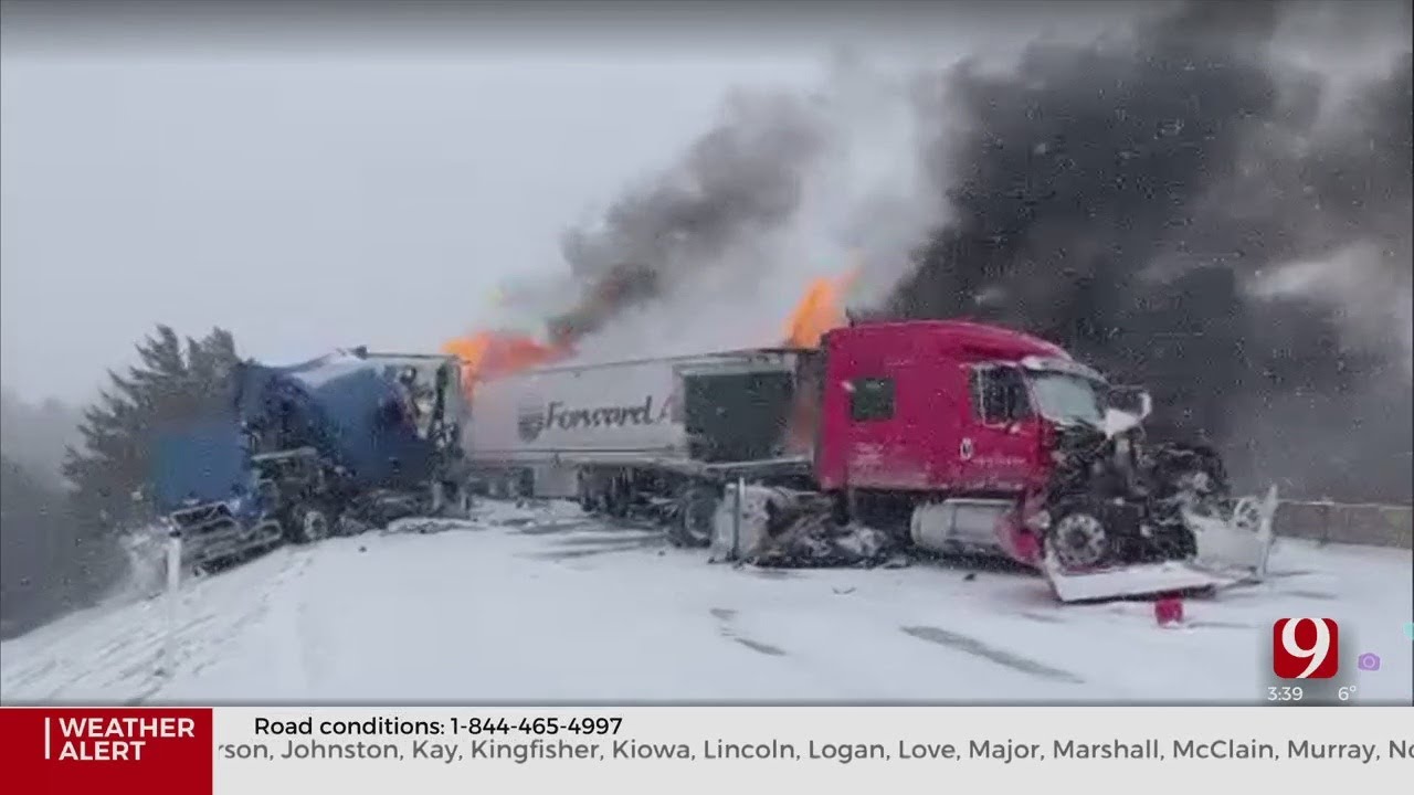 WATCH: News 9 Viewer Sends In Video Of Semi Truck Accident On Turner ...