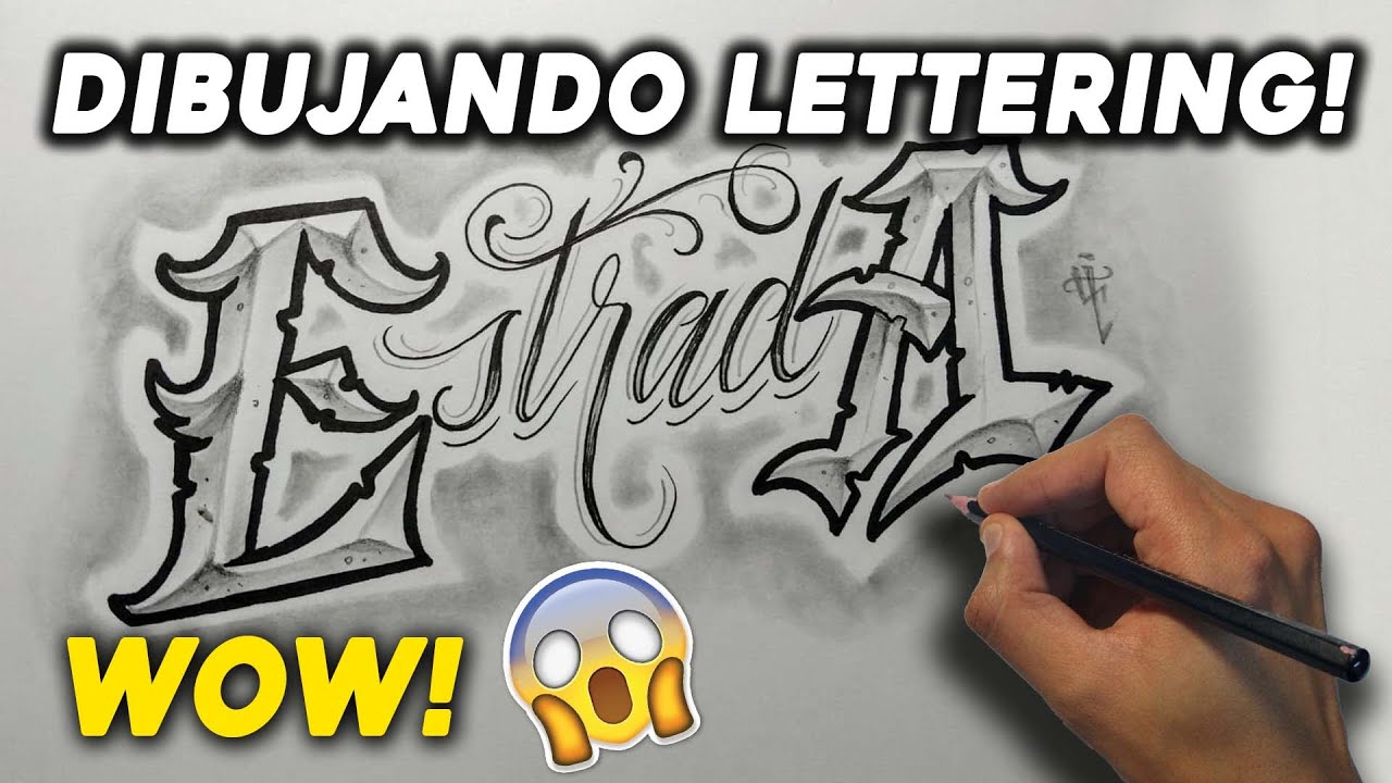 Dibujando lettering ESTRADA 👀 Como hacer LETTERING Fancy Chicano ...