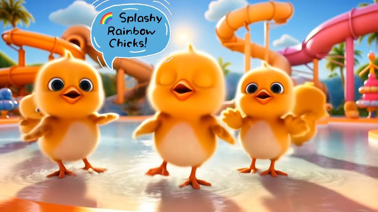 🌈 Splashy Rainbow Chicks! | 🌊 Waterpark Color Song for Kids - YouTube