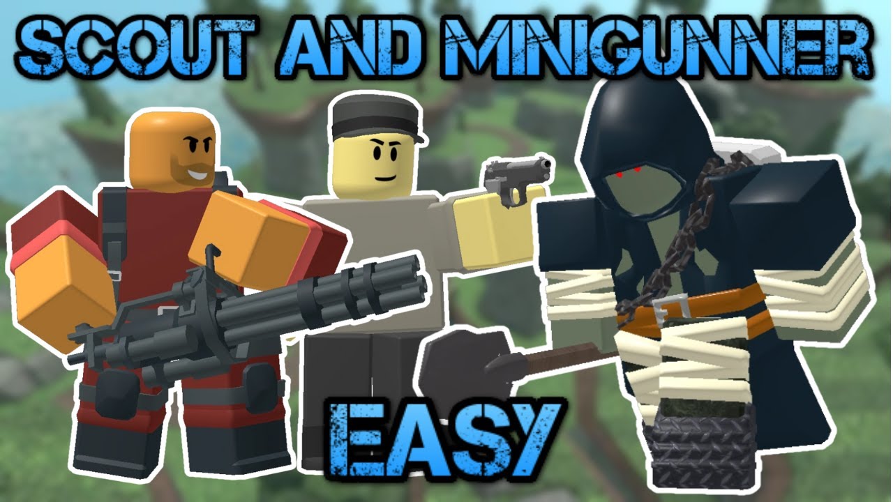 Scout and Minigunner in Easy Mode | Tower Defense Simulator Roblox ...