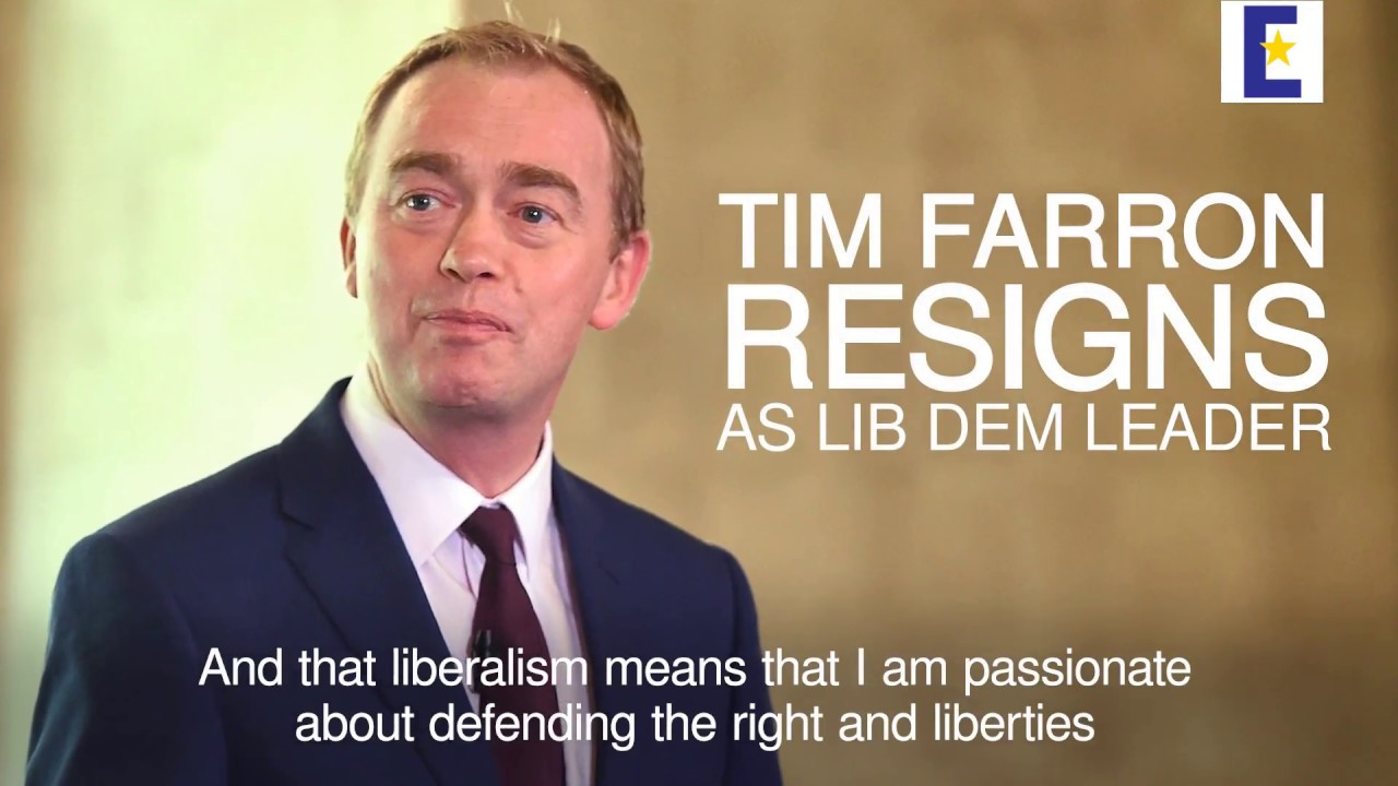 Tim Farron steps down as Lib Dem leader - YouTube
