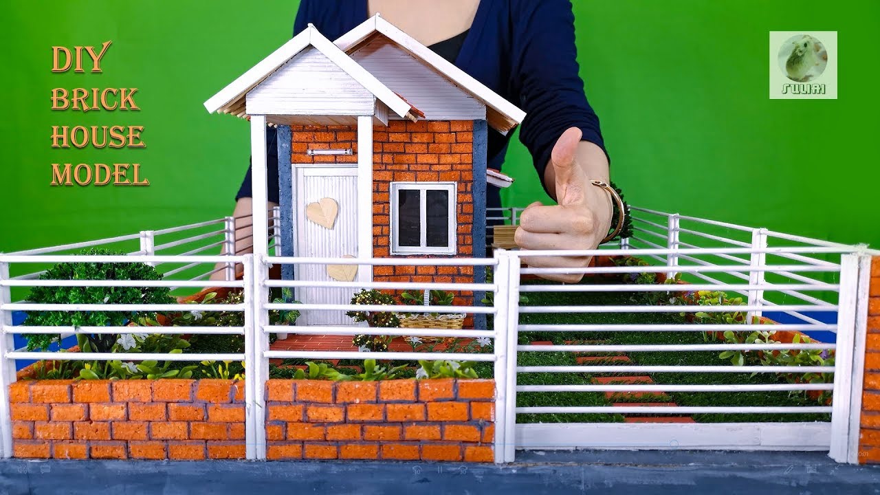 DIY MINI BRICK HOUSE MODEL with BEAUTIFUL GARDEN | CASA EN MAMPOSTERÍA ...