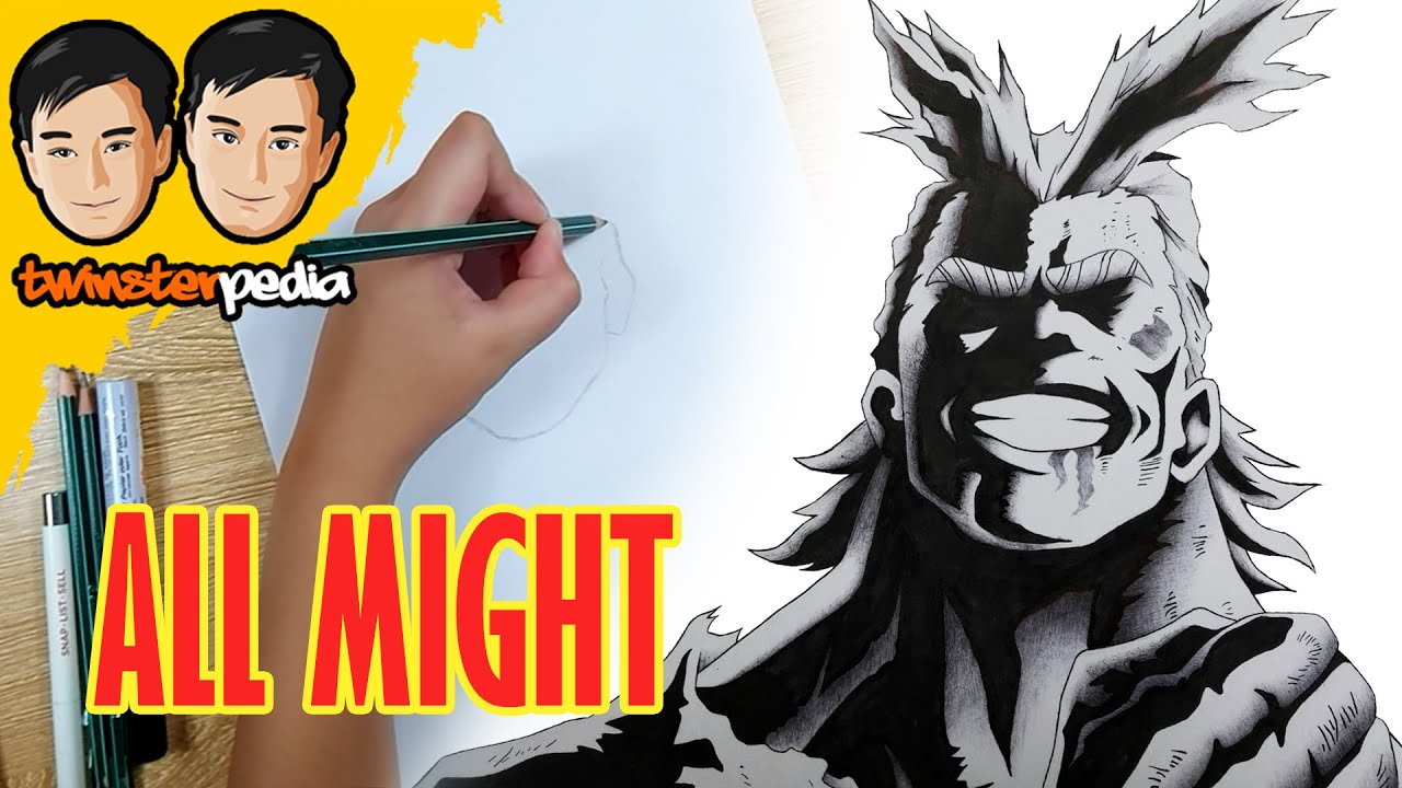 How to Draw All Might from My Hero Academia - YouTube