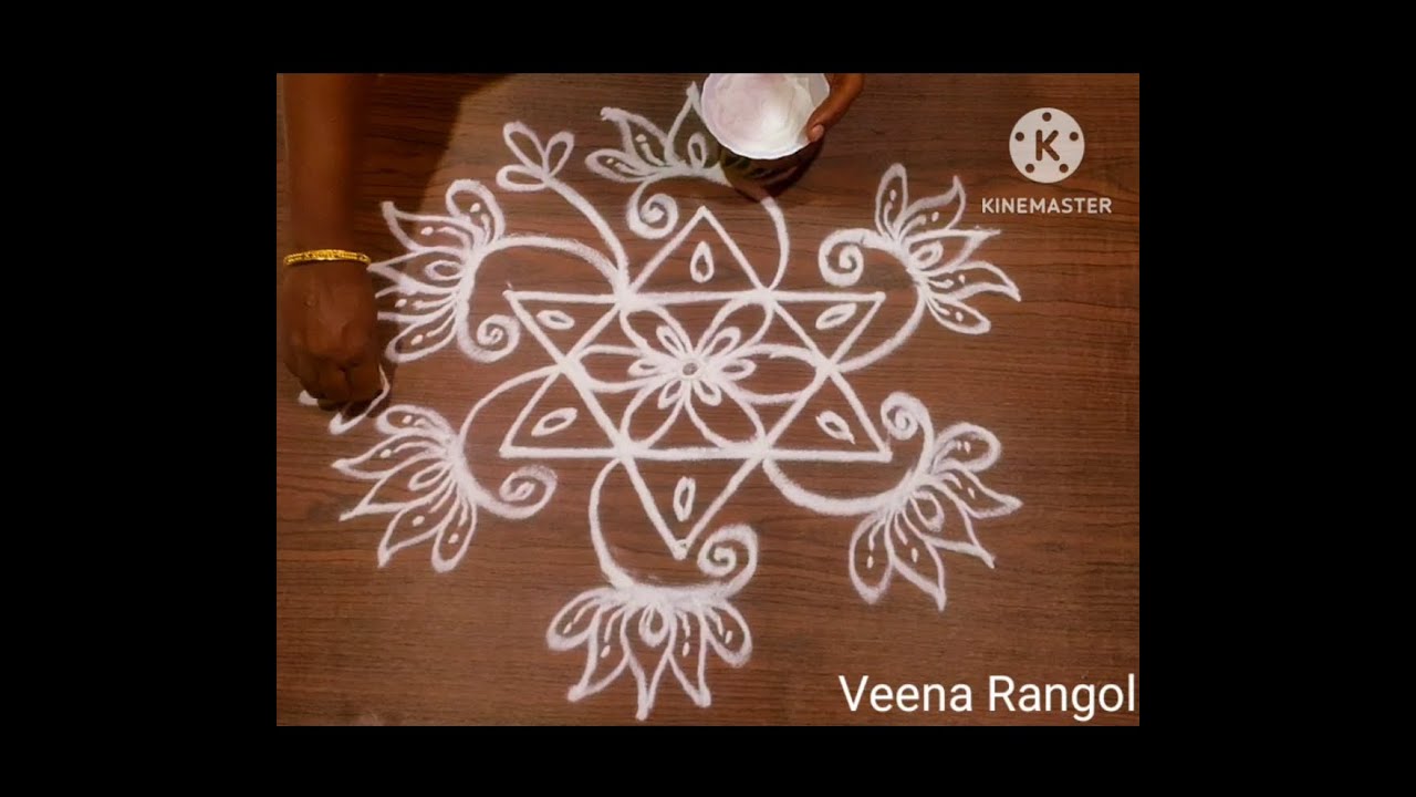 Easy thursday kolam designs 🌺 Simple daily rangoli 🌺 VeenaRangoli1 ...