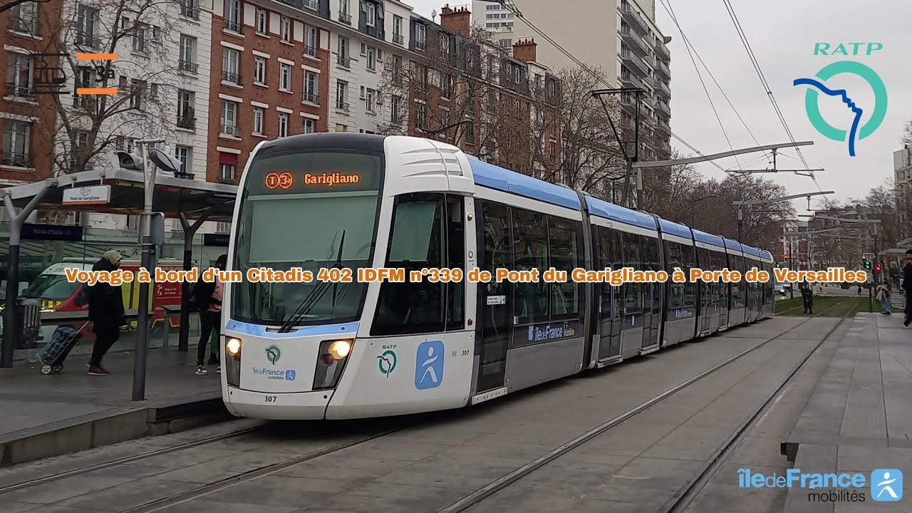 [Tramway T3a] Voyage à bord d'un Citadis 402 IDFM de Pont du Garigliano ...