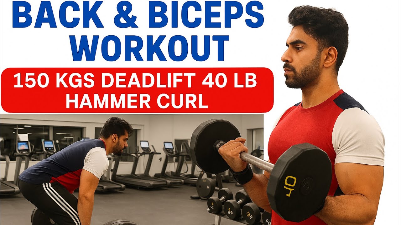 “Back & Biceps Workout | 150 KG Deadlift + 40 LB Hammer Curls – Massive ...
