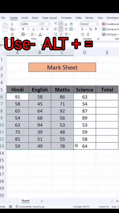 How to use Formula (ALT + =) #dj #exceltech #excelshortcuts #viral #excelgyan #msofficeexcel # ...