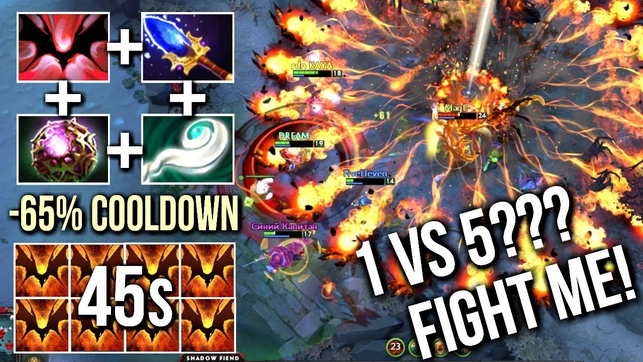 EPIC 8k Combo Shadow Fiend Scepter Eul's 1vs5 Fight -65% CD by Mage ...