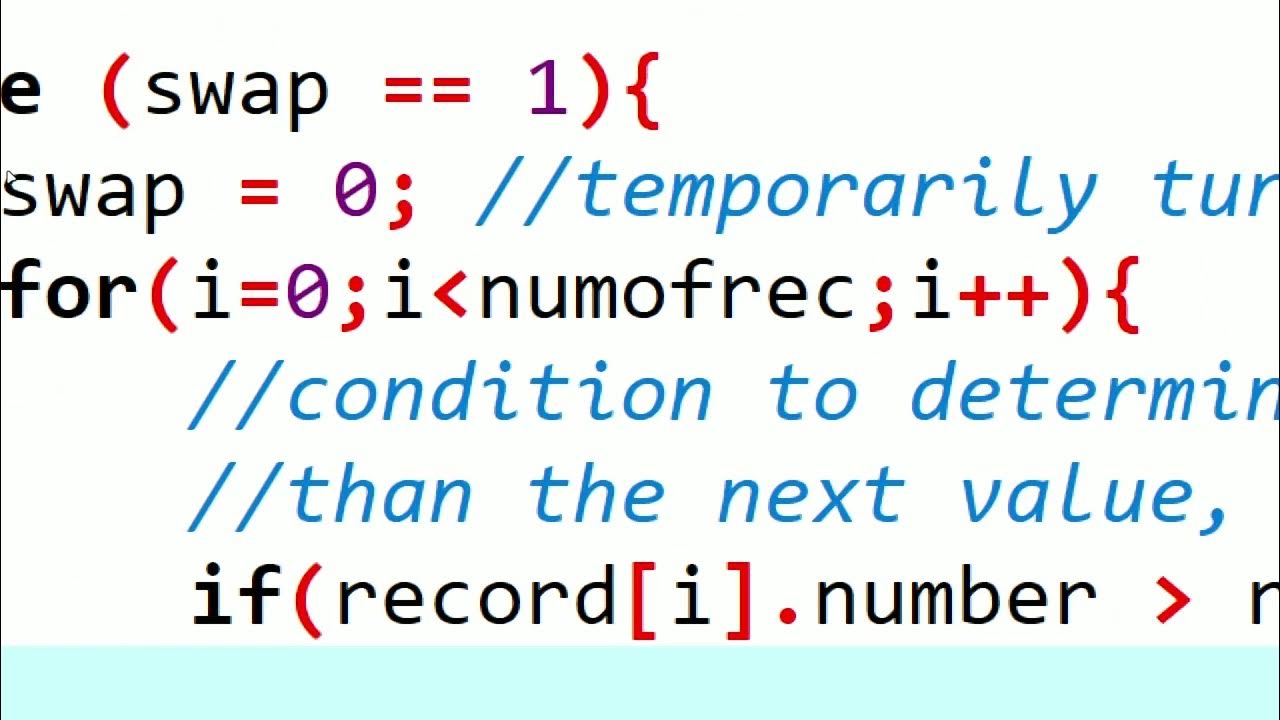 Programming 2 - Bubble Sort Algorithm in C - YouTube