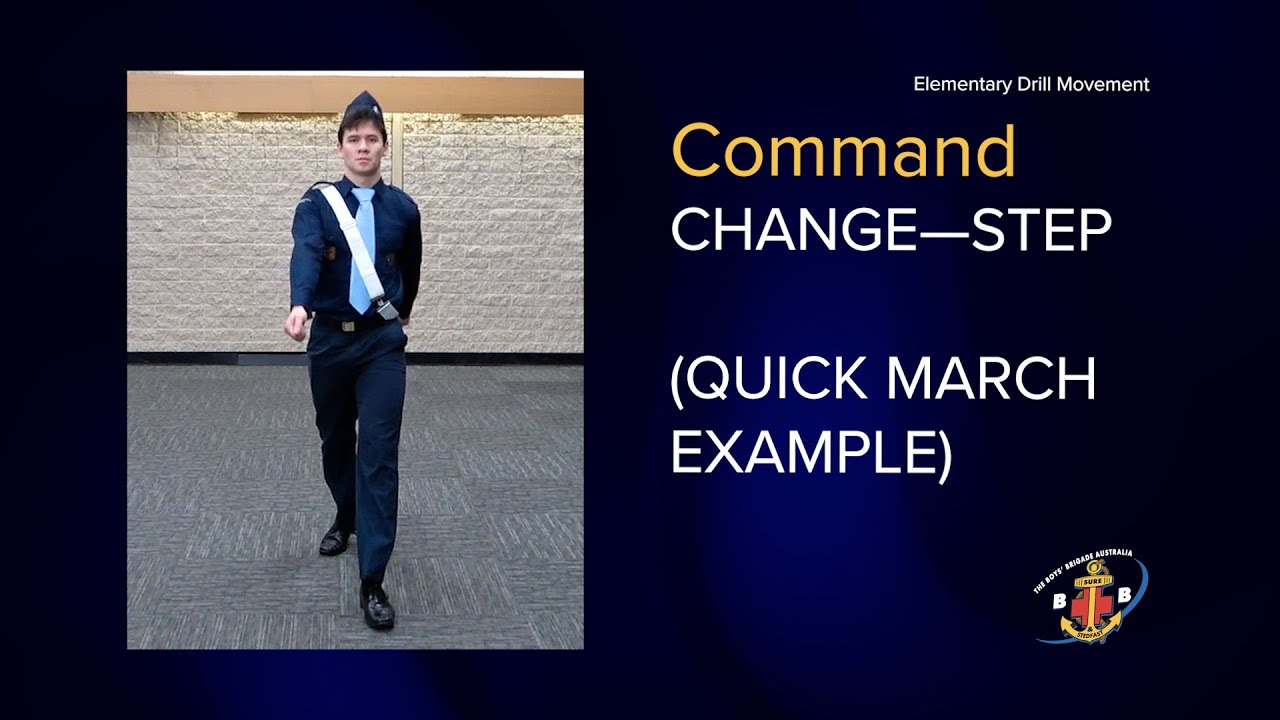 Elementary Drill Movement - Change Step (Quick March) - YouTube