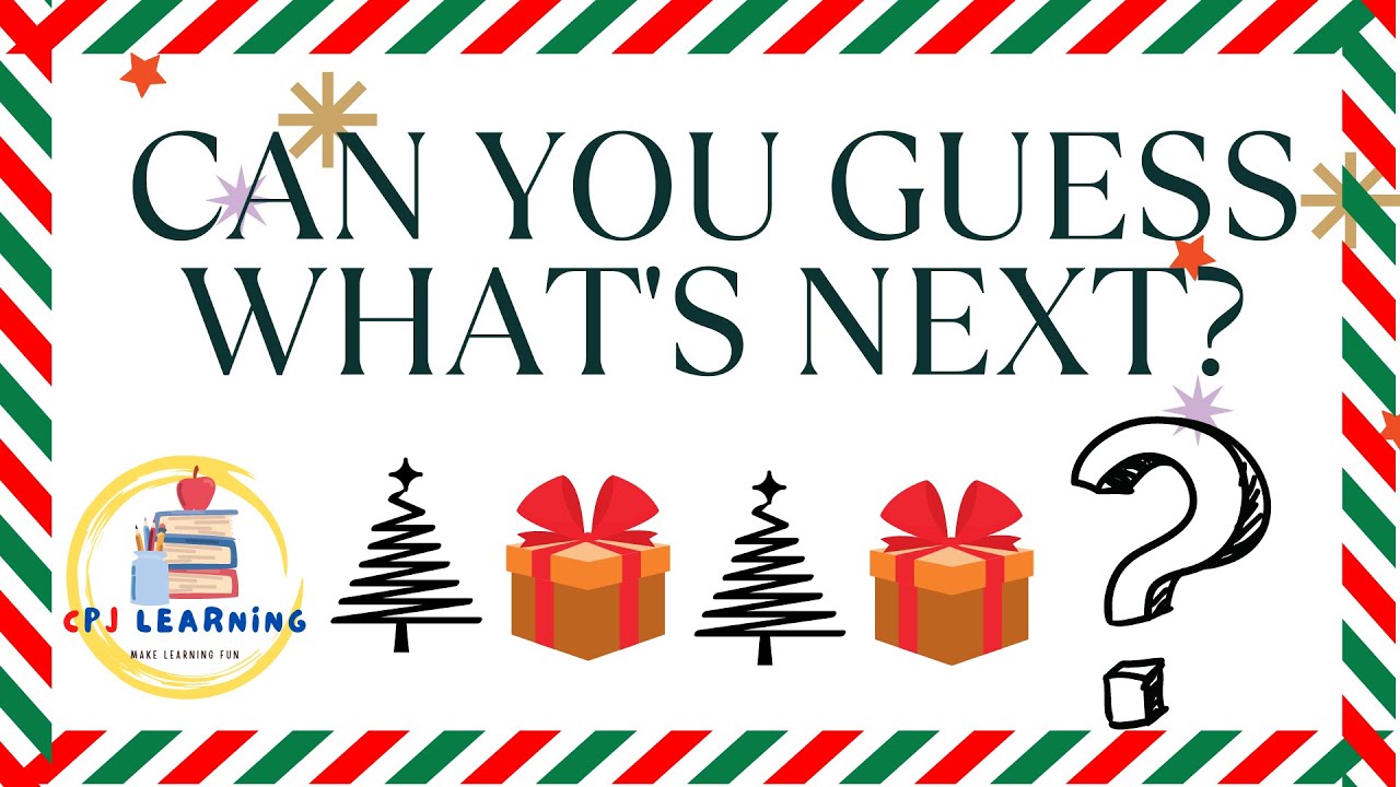 Can you guess what's next? Patterns for kids (Christmas edition) - YouTube