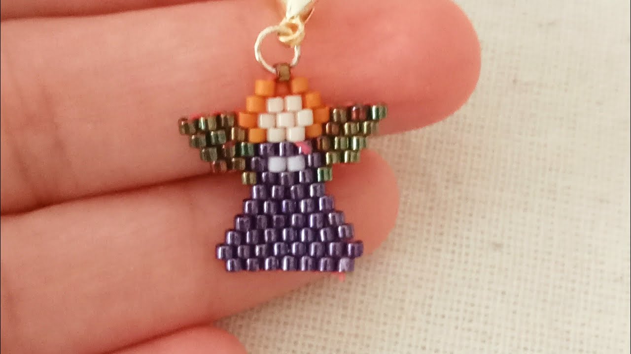 Beading Tutorial / Brick Stitch Angel Charm Tutorial with Miyuki Beads ...