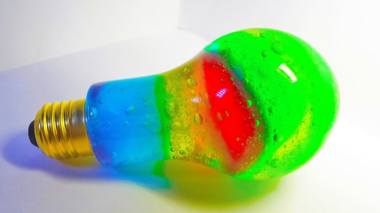 DIY satisfying rainbow SLIME light bulb making - YouTube