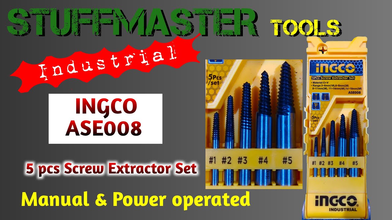 INGCO Screw Extractor Set | INGCO ASE008 | Hardware Extractor Set 5 pcs ...