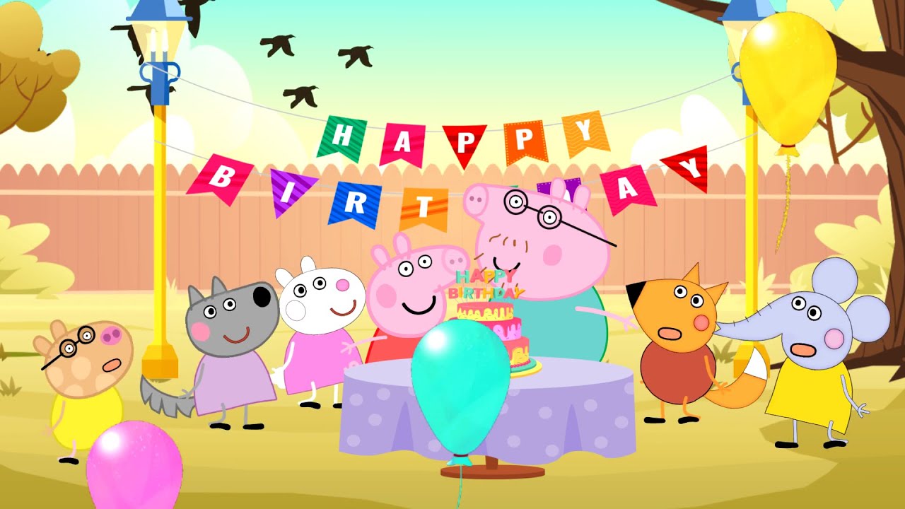 Happy Birthday Song with Peppa Pig | Animated Nursery Rhyme for Kids ...