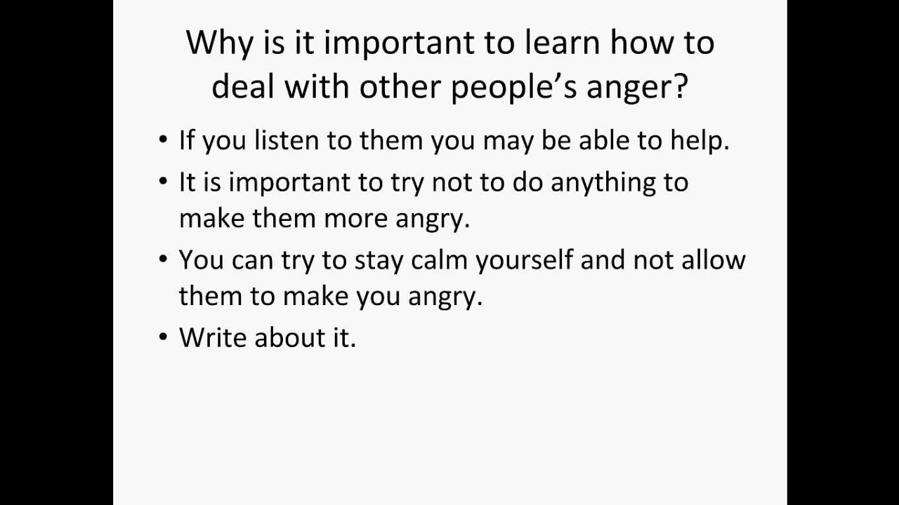 1 2a dealing with other's anger - YouTube