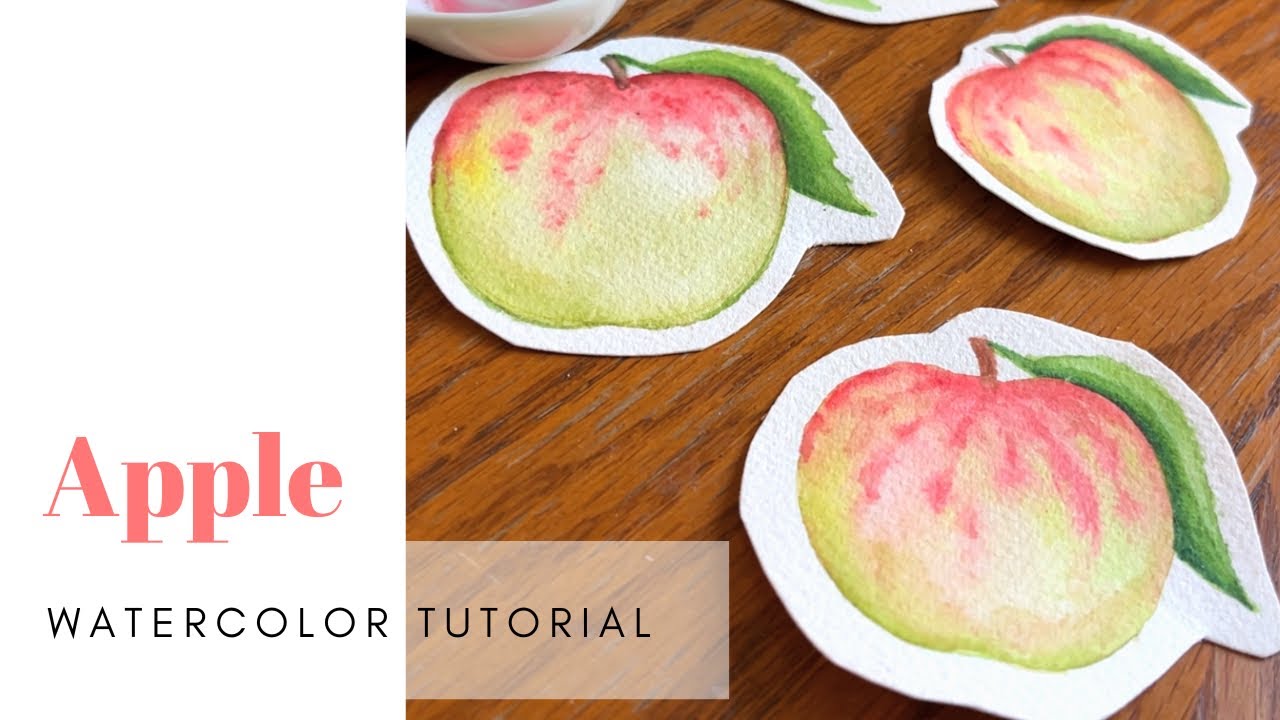 Watercolor Apple - easy beginner tutorial - YouTube
