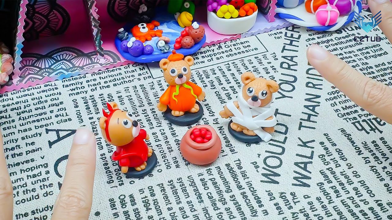 Wonderful DIY clay bear family practice magic together | Homemade ...