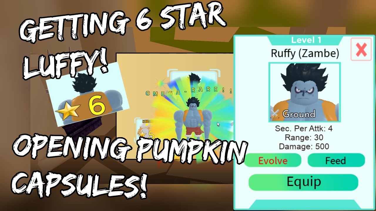 Opening Pumpkin Capsules | Getting new 6 star luffy | Roblox ASTD - YouTube