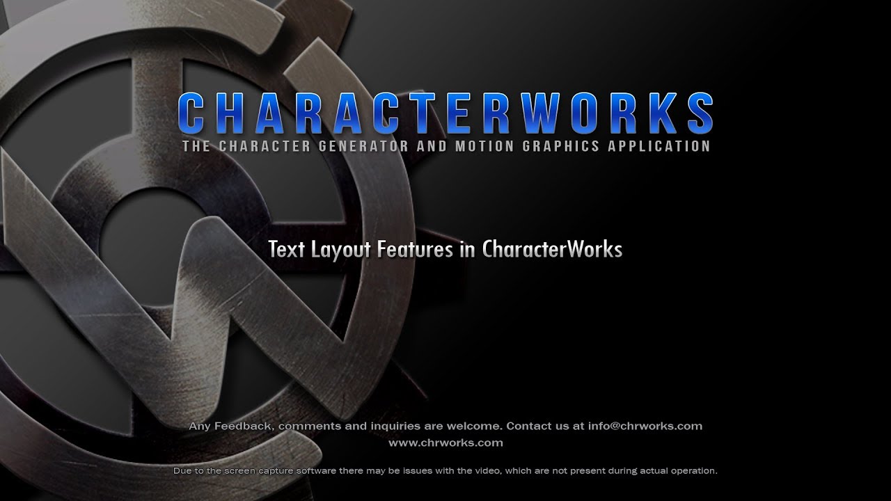 Text Layout Features in CharacterWorks - YouTube