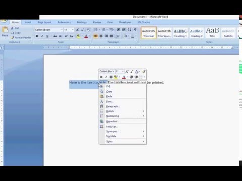 [Tutorial]How to hide text in Microsoft word. / Hide Text - YouTube