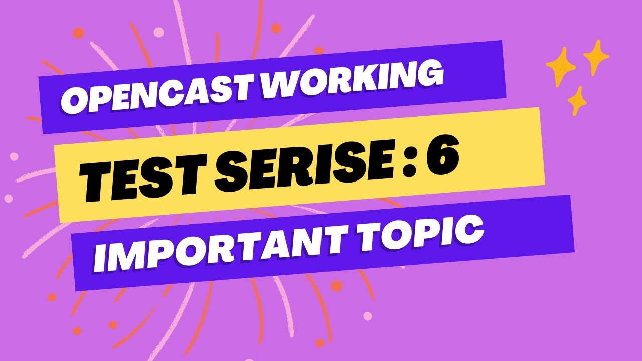 ONLINE TEST SERIES (OPENCAST WORKING) PART : 6 - YouTube