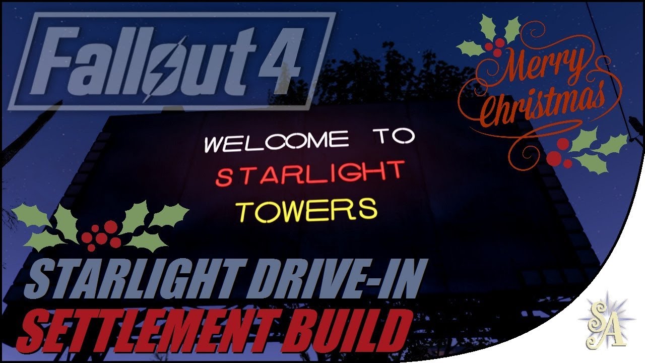 FO4: Starlight Drive-In Settlement Build - YouTube