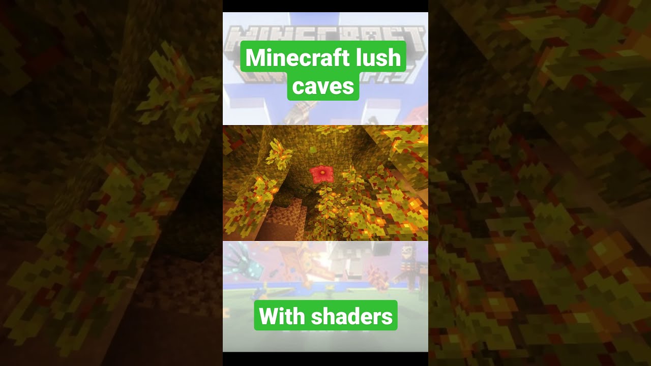 Minecraft lush caves with shaders on - YouTube