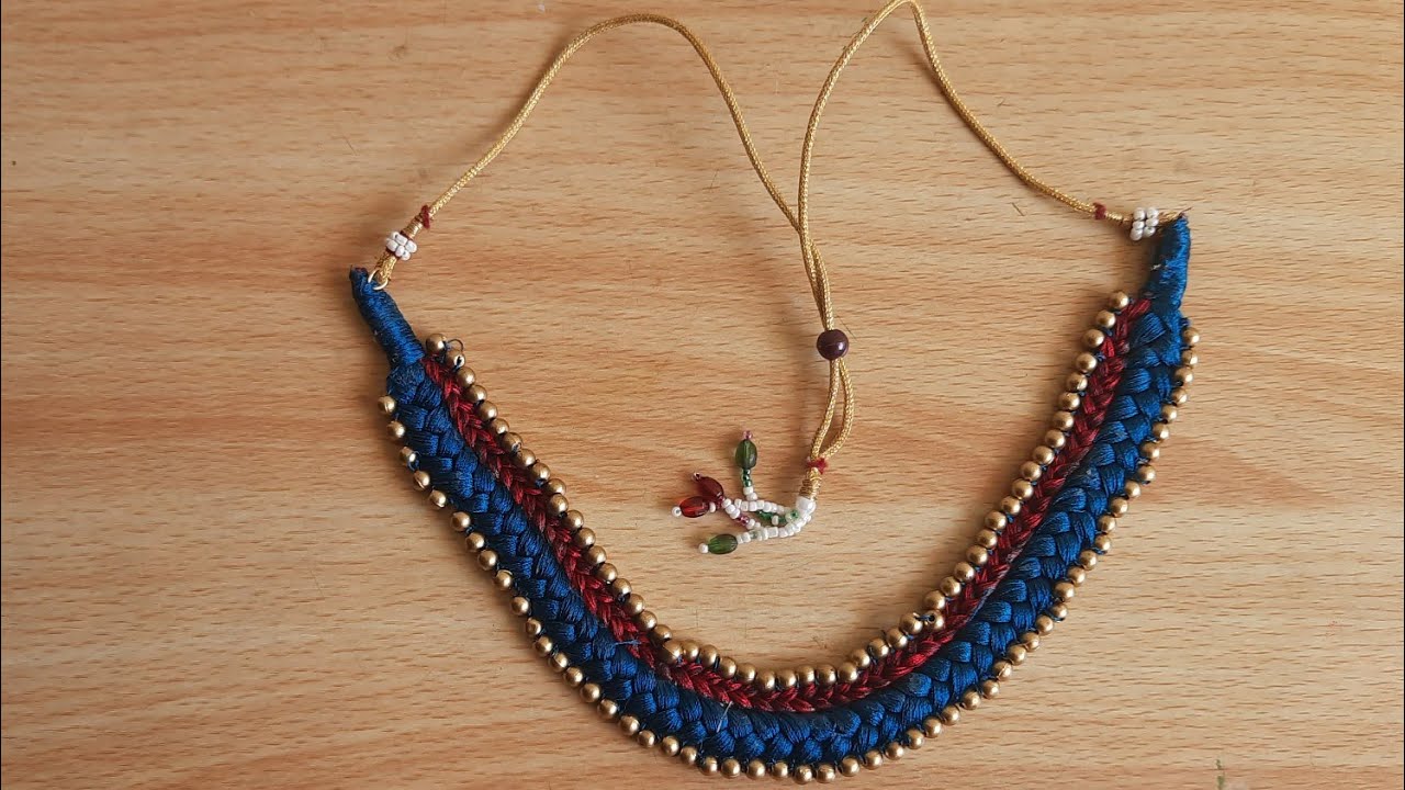 Hand made double layer silk thread choker/DIY Silk Thread jewelry ...