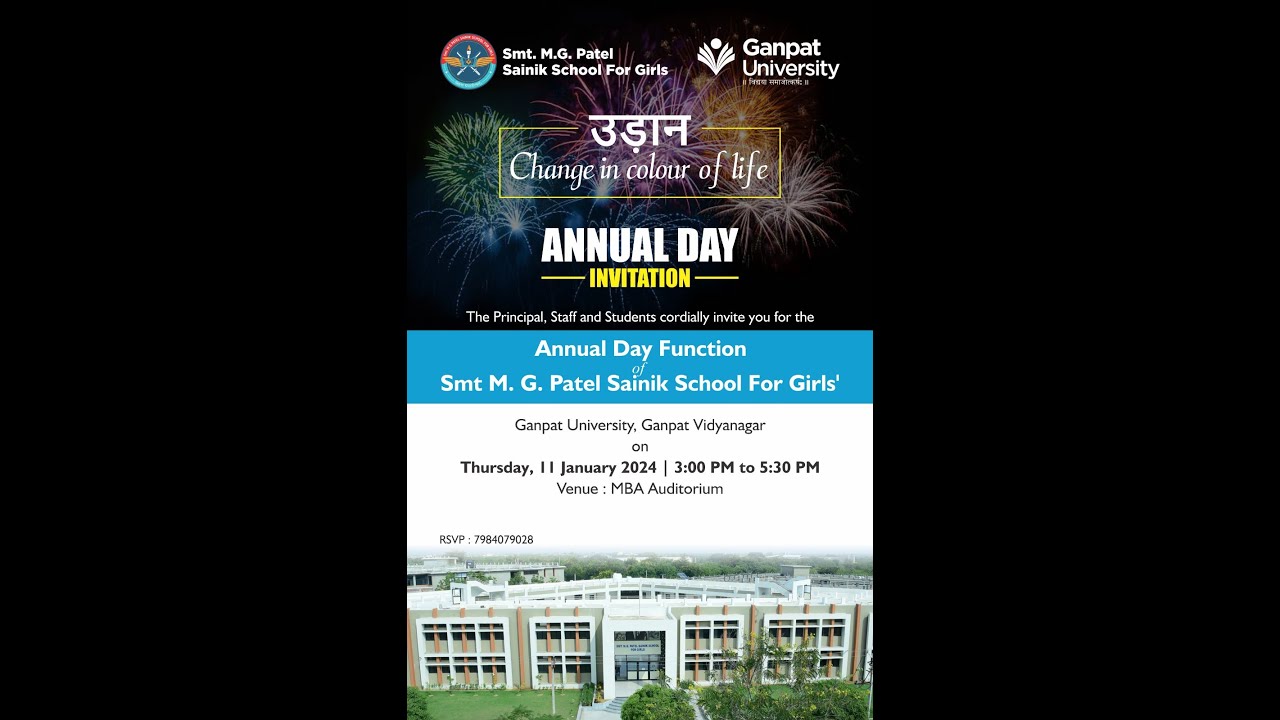Annual Day Function Smt. M. G. Patel Sainik School For Girls - YouTube