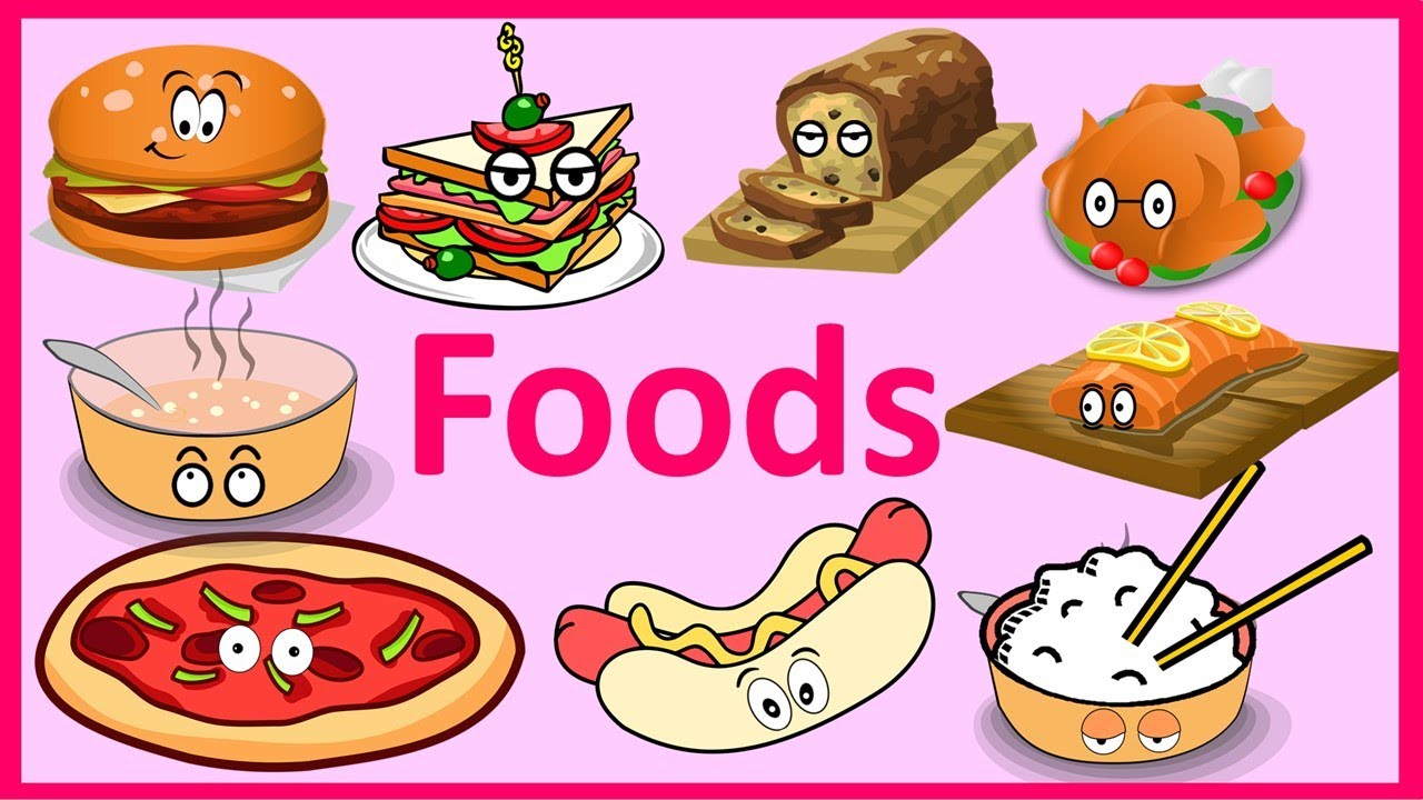 Food Vocabulary For Kids in English With Pictures. - YouTube