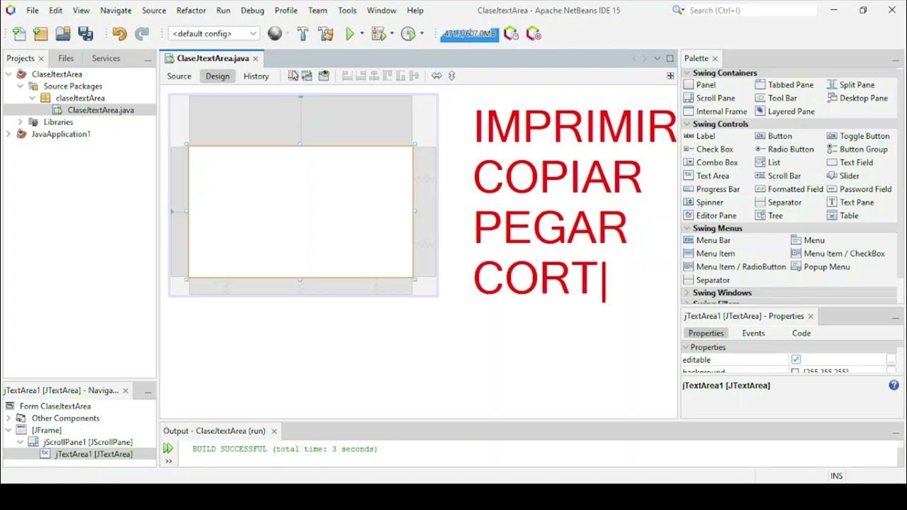 033 PROGRAMACIÓN JAVA CURSO RÁPIDO Clase JTextArea y JMenu. - YouTube