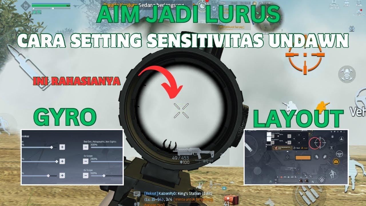 Cara Setting Sensitivitas dan Layout UNDAWN Mobile Terbaik Cara Aim ...