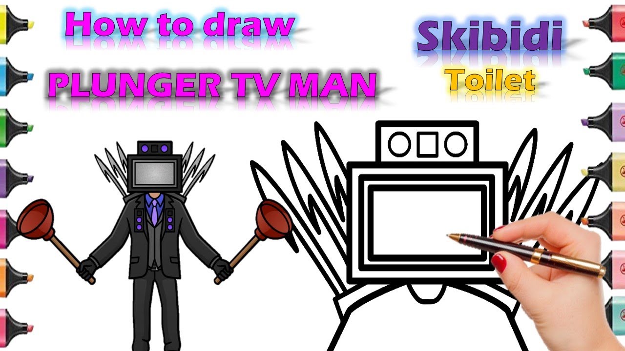 Skibidi Toilet drawing||How To Draw PLUNGER TV MAN #SkibidiToilet - YouTube