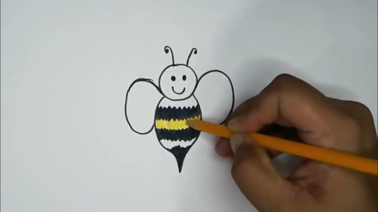 How To Draw A Honey Bee Easy | HONEY BEE Drawing Step By Step Drawing ...