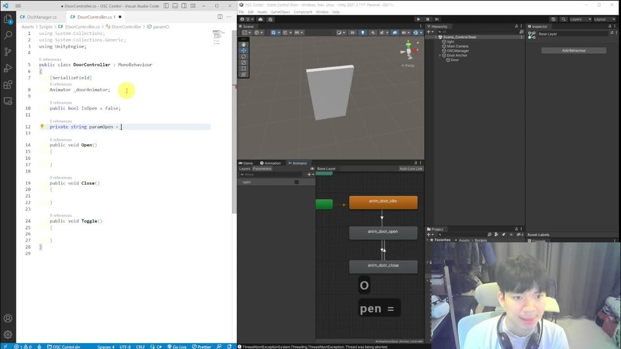 OSC를 이용한 Unity 컨트롤 : 문 열고 닫기 (TouchOSC) - YouTube