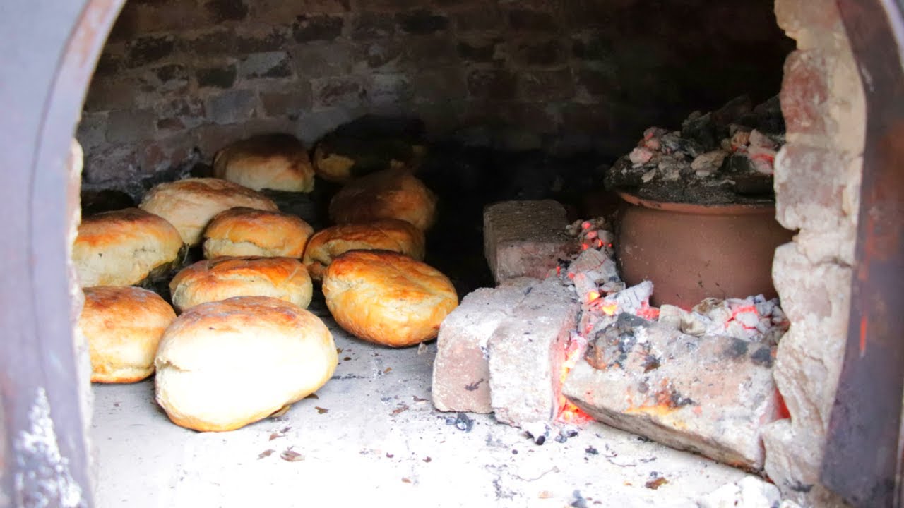 Beef Stew and Village Bread in Traditional Village Oven - YouTube
