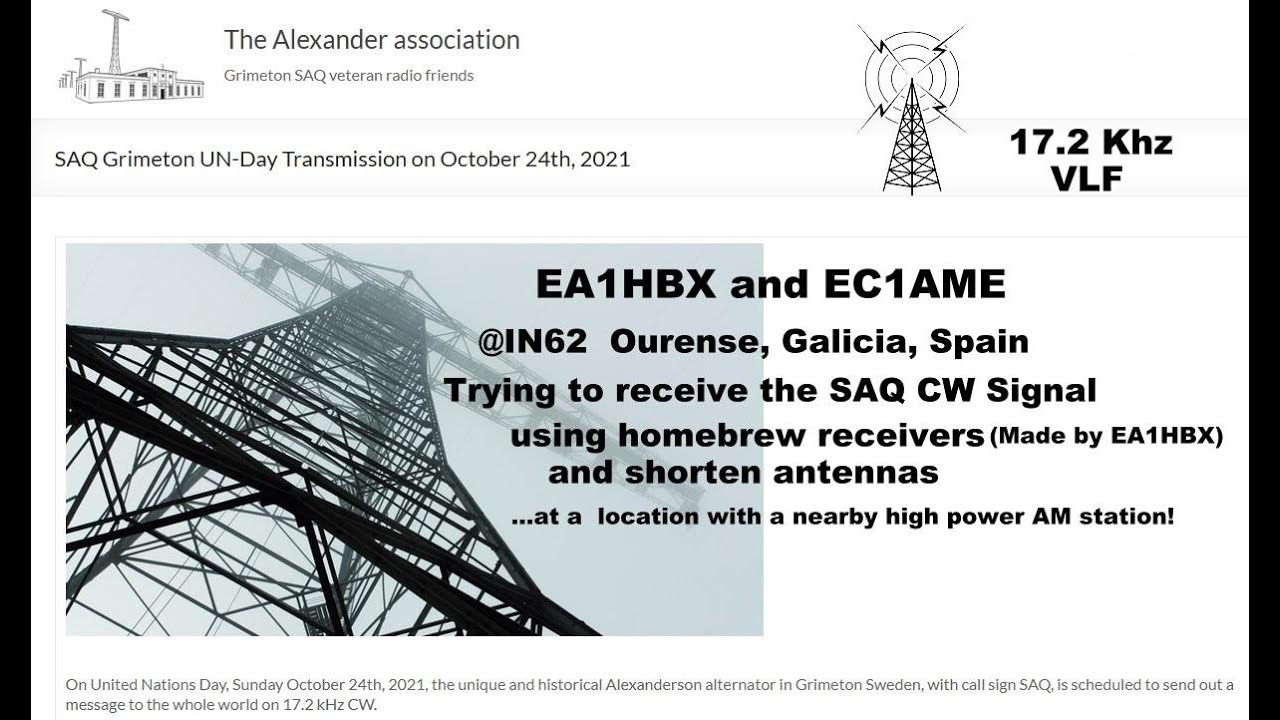 EA1HBX & EC1AME SAQ TRANSMISSION OCT 24 2021 - YouTube